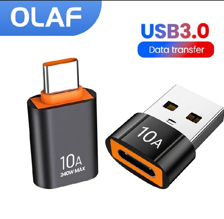10A USB3.0 to Type C Adopter Fast Charging Connector Type C Male TO USB ...