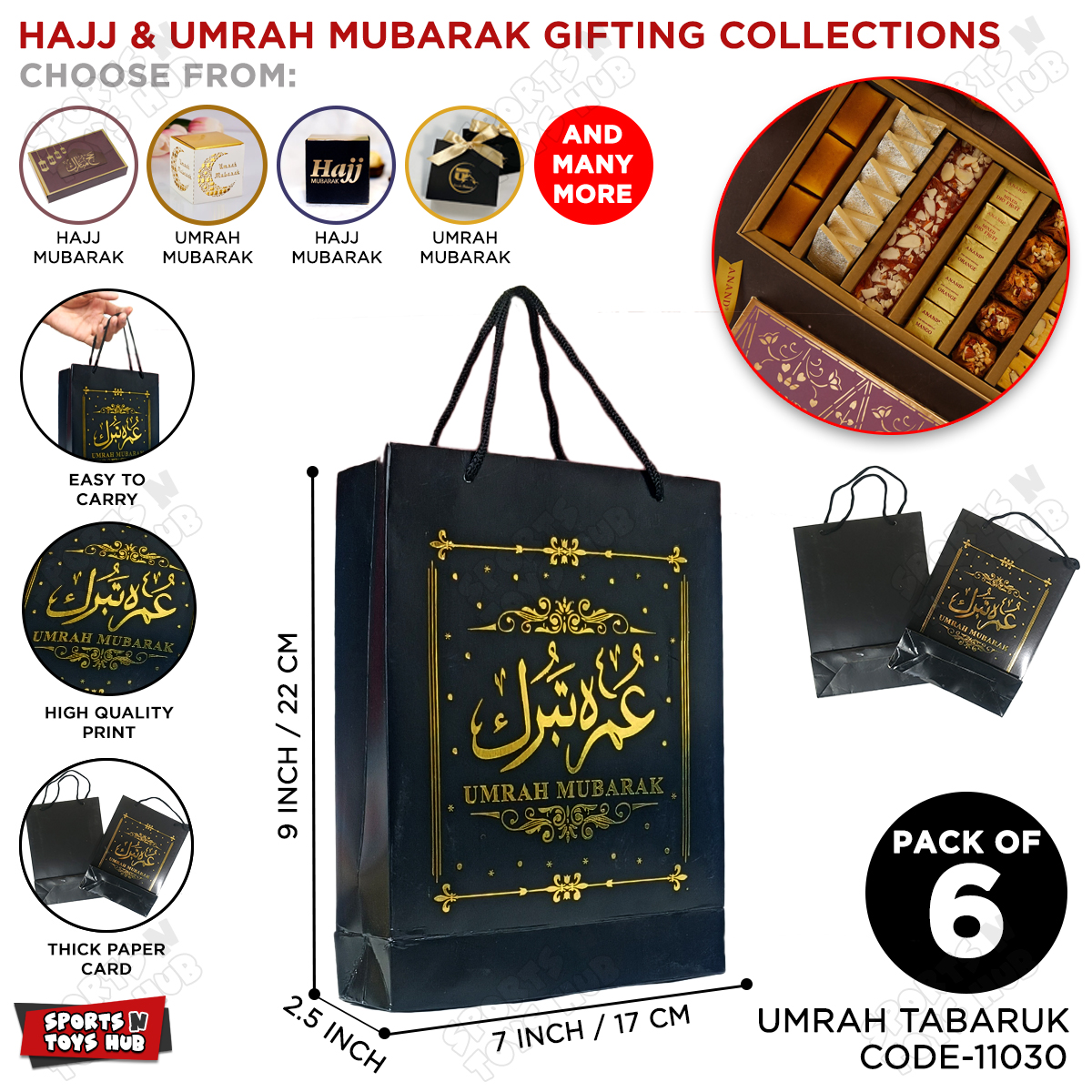 Umrah & Hajj Mubarak Gift Boxes & Shopping bag Collection, Gift Packing ...