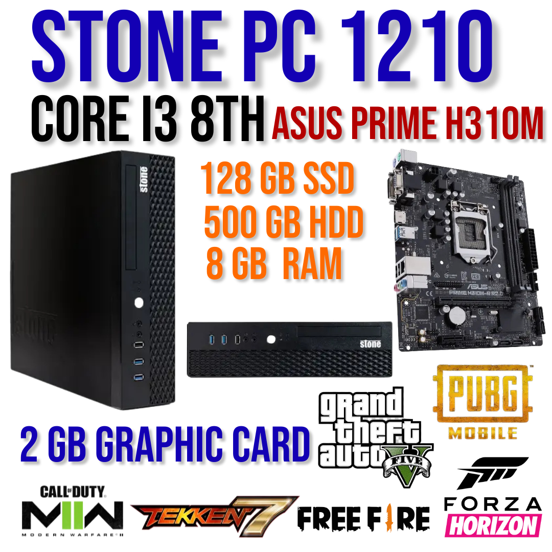 STONE PC 1210, CORE I3 8th , 8GB DDR4 RAM, 128GB SSD, 500GB HDD, 2GB ...