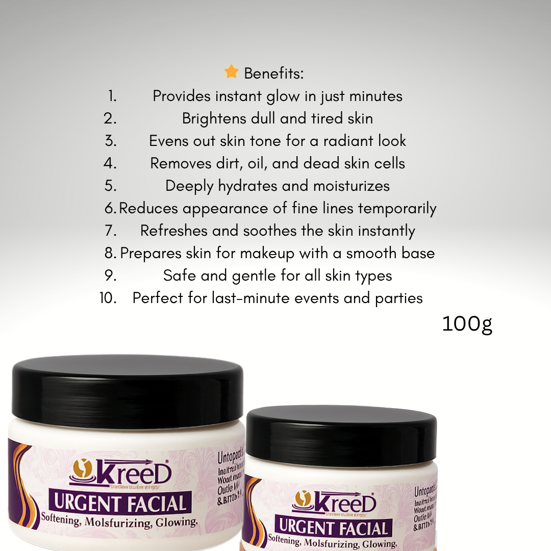 Urgent Facial 5 in 1 cream – Instant Glow & Skin Brightening Treatment ...