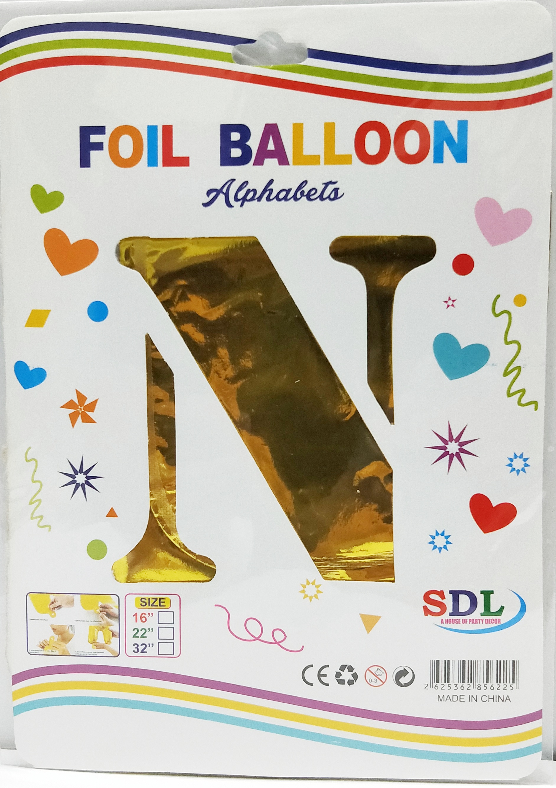 ABC Alphabet Foil Balloons (Golden) 16 inches for Birthday party ...