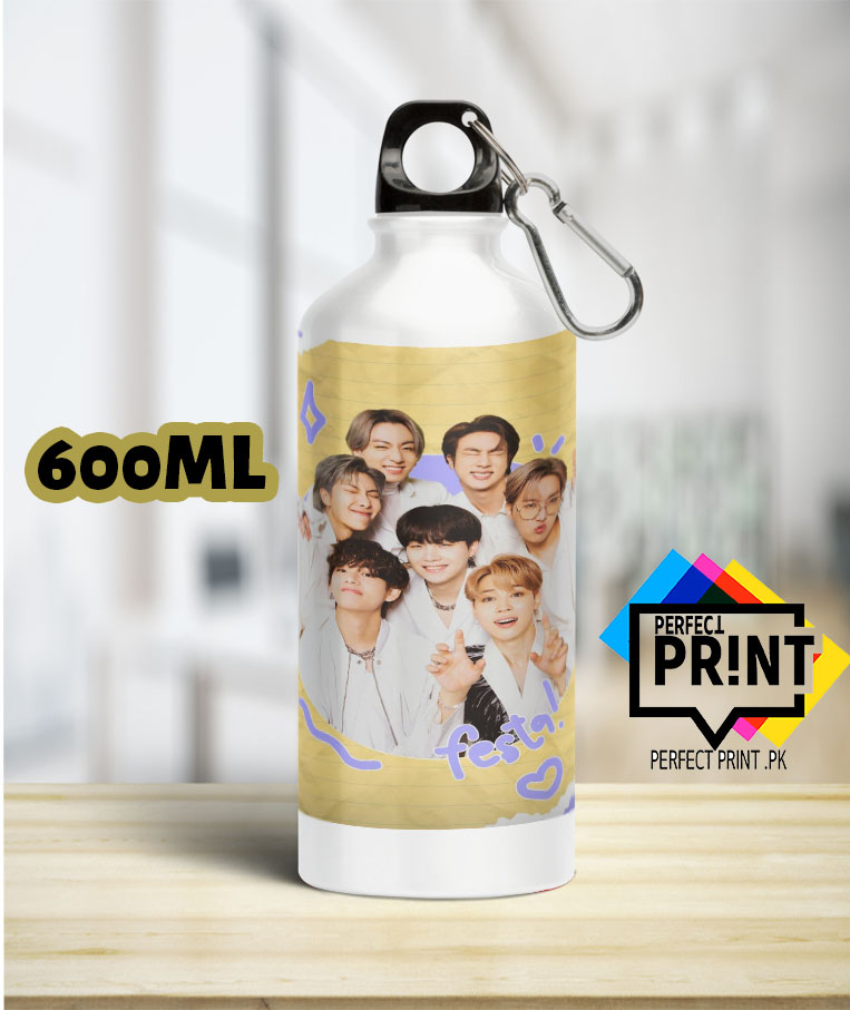 Bts chibi signatures Metal water bottle 600Ml bts accessories | Daraz.pk