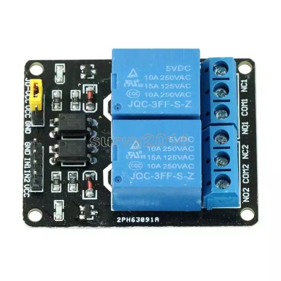 5V Two 2CH 2 Channel Relay Module Board With Optocoupler For Arduino 8051 AVR PIC DSP ARM MSP430 ...