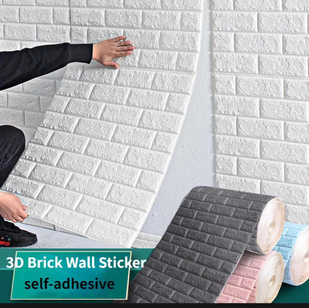 3D Brick Wall Stickers Self Adhesive Wallpaper Sheets 3mm | Peel and ...