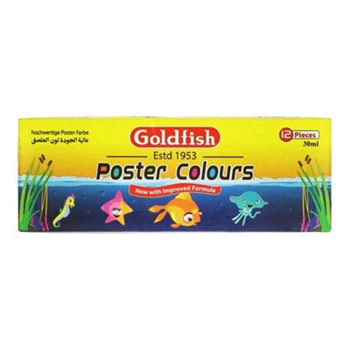 Goldfish Poster Colors 30ml 12 pc Colour Box Set for Bold and Lively ...