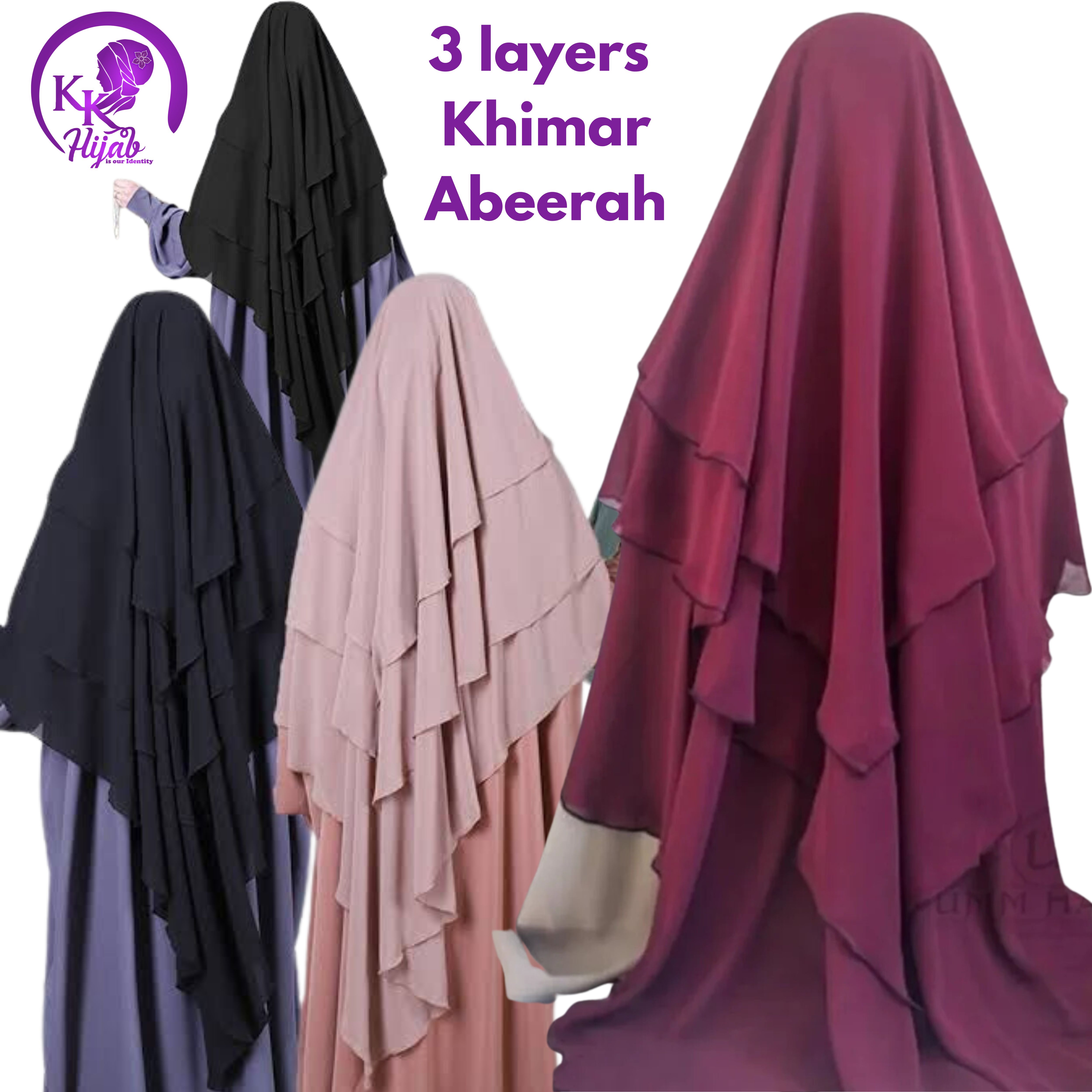 3-Layer Khimar Abeerah – Ready to Wear Hijab, Extra Coverage, Full ...