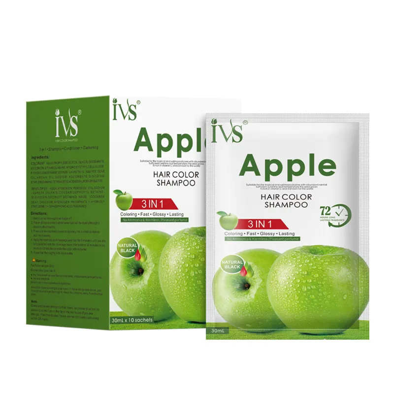 Apple Hair Color 72 Natural Black Ammonnia Free Sachet Packing 30ml ...