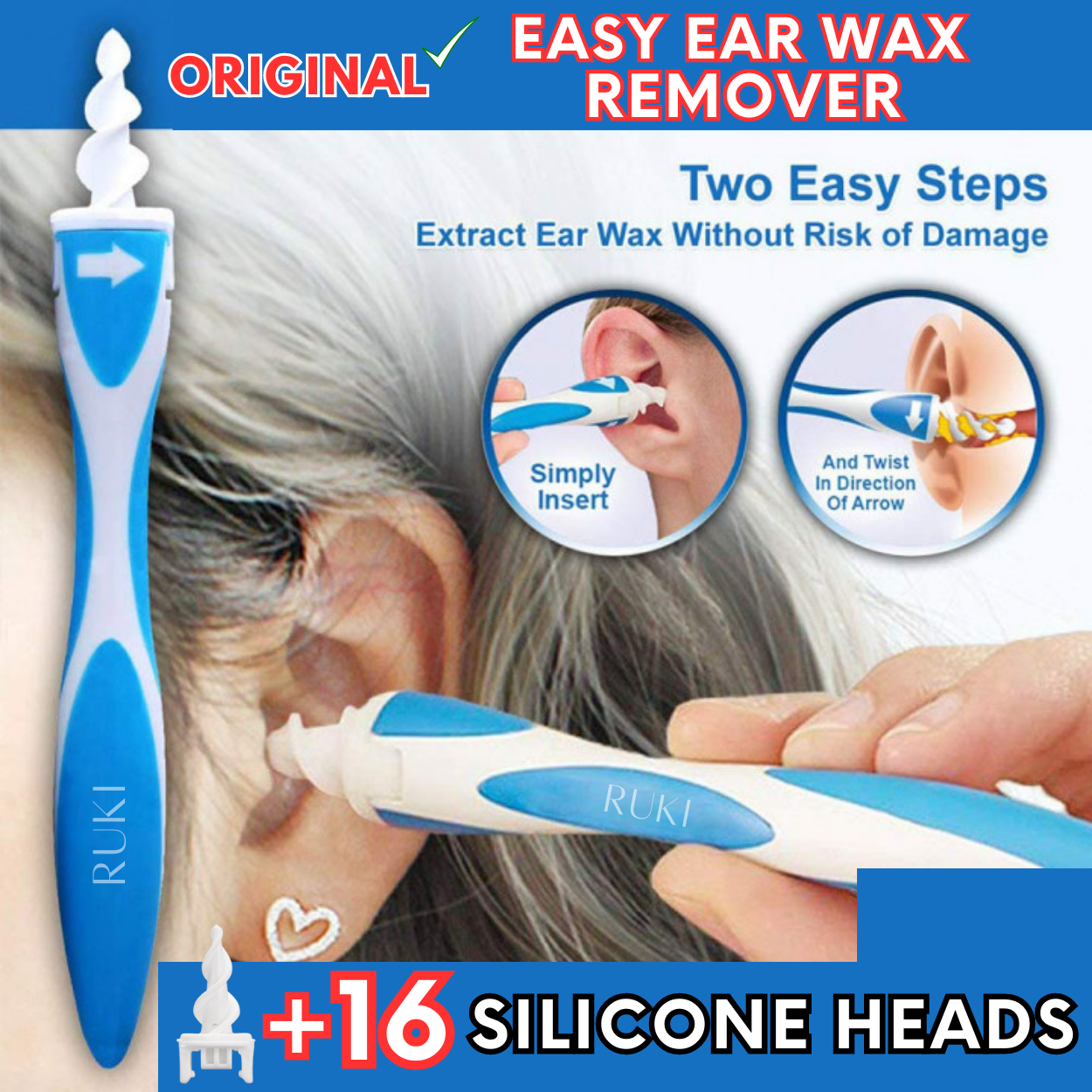 Earwax Removal Soft Spiral Ear Cleaner Smart Swap Earwax Remover With ...