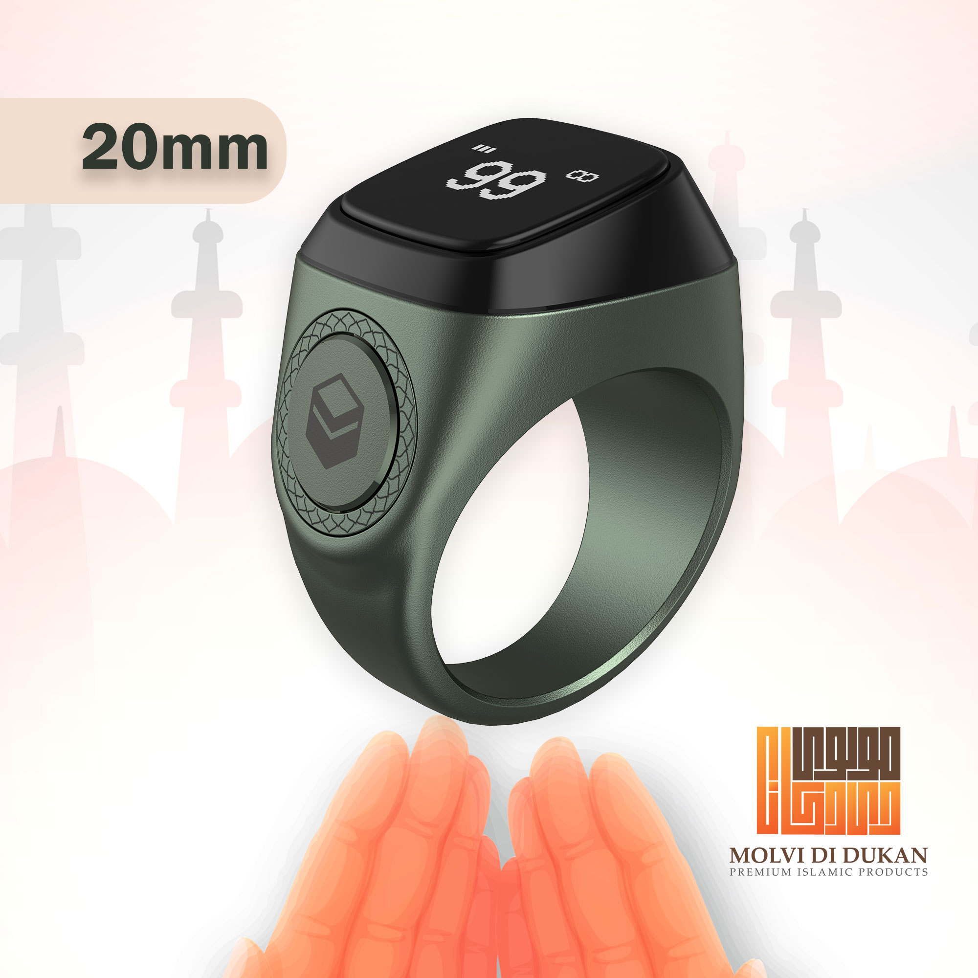IQibla Zikr1 Ring Tasbeeh 20mm - Smart Digital Tasbih Counter | Daraz.pk