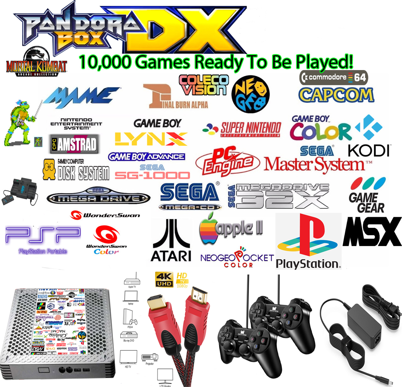 Pandora Box gaming DX 10000+ Arcade Box Video Game Console for PS1/DC ...