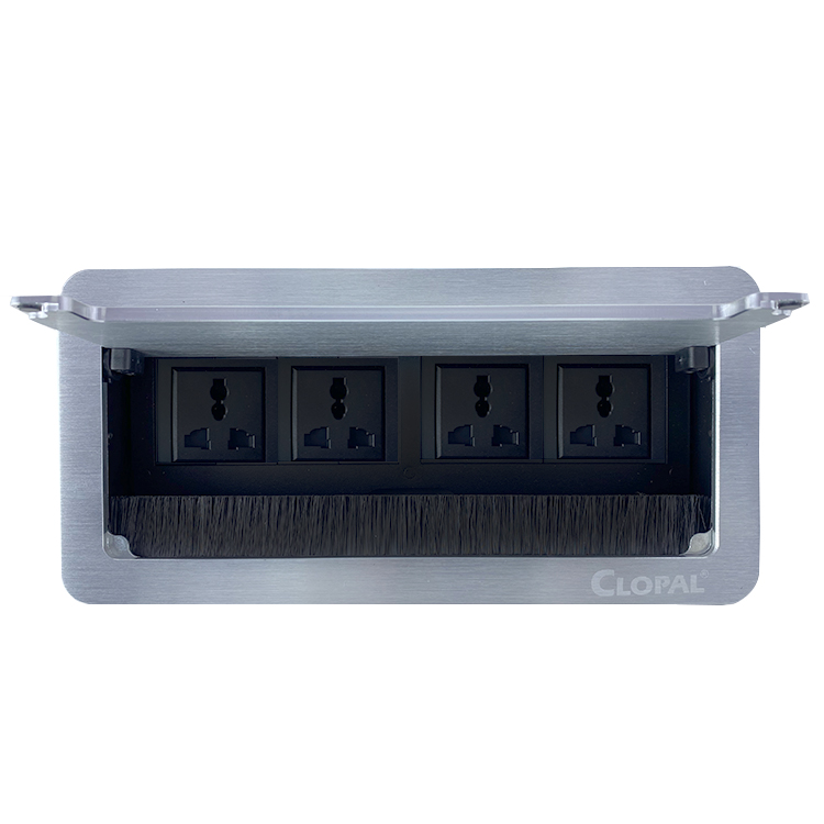 Flip up Tabletop Brush Connectivity Box with 4 Multi Light Plug ...