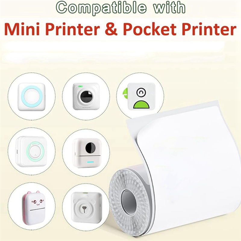 6 Roll Mini Pocket Printer Sticker Paper Sticker Paper 30 X 57mm Self ...