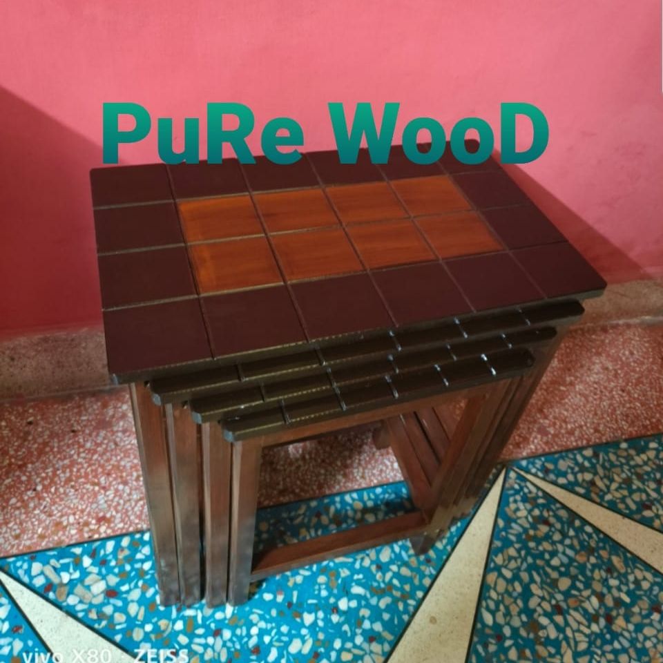 Wooden Table set ( Chinyoti Solid Sheesham Wood Nesting Tables Set of 4 ...