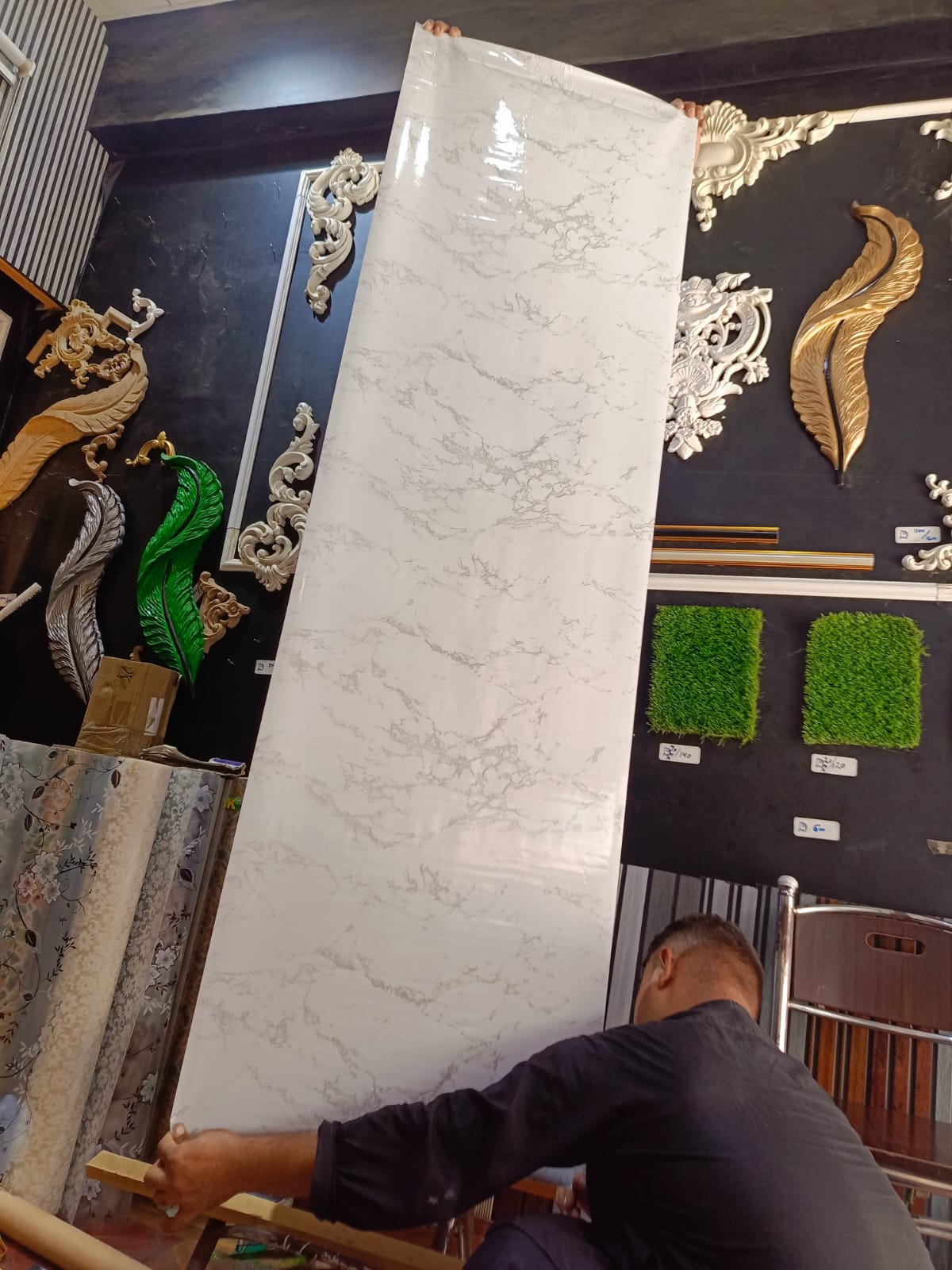 marble wall paper sticker / oil and heat proof freezer paper / wall ...