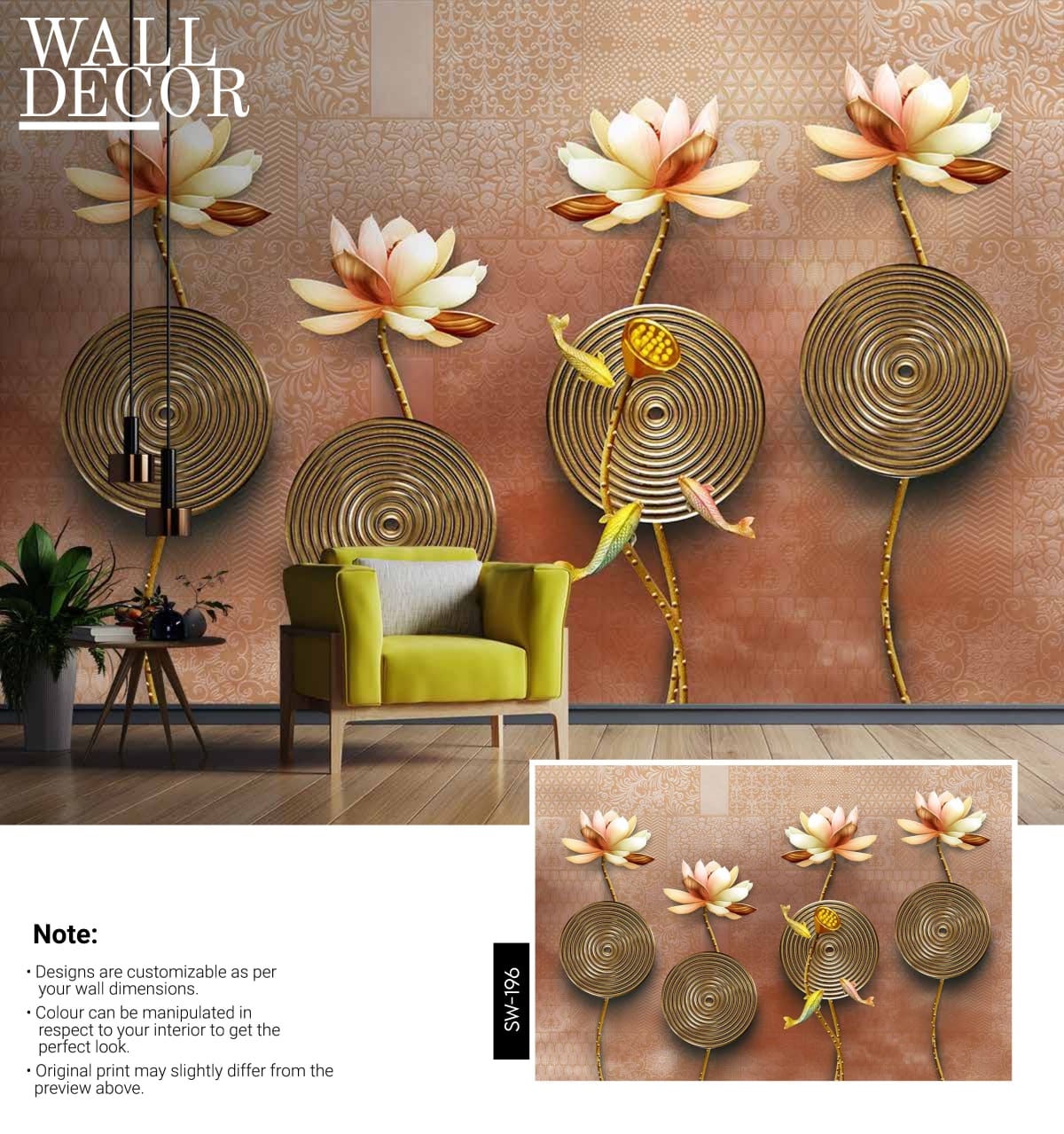 Wall Decor Wallpaper Room Decoration Flex 3D Flex Wallpaper 12*12 ...