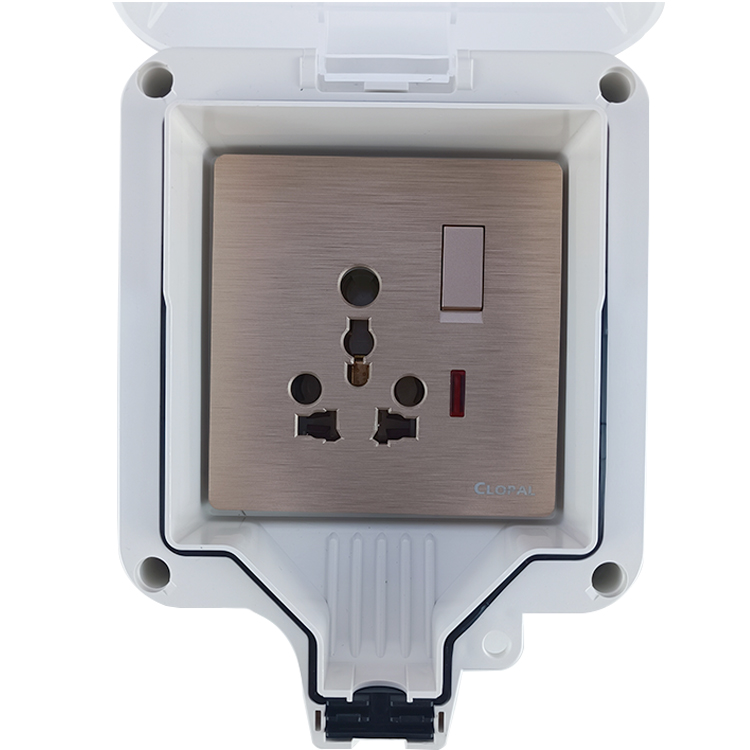 Waterproof Outdoor Socket Box 2 Hole Wall Electrical Housing Protection ...