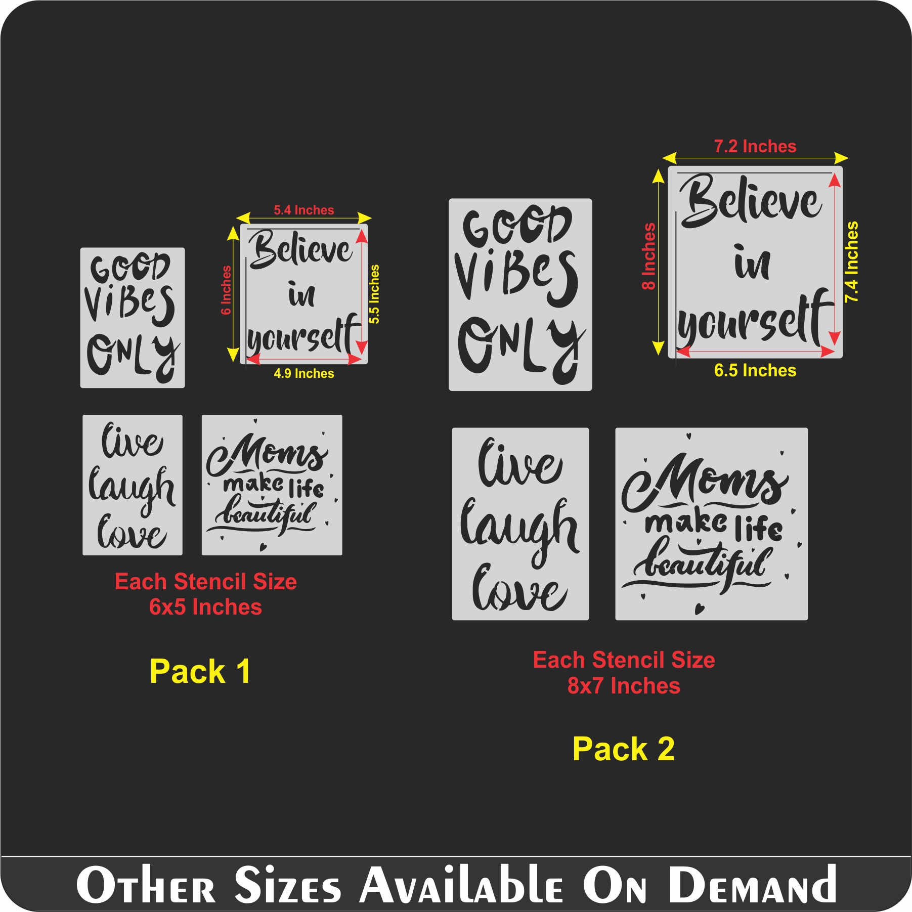 Wording Inspirational Quote Stencils Resuable Plastic Motivational ...