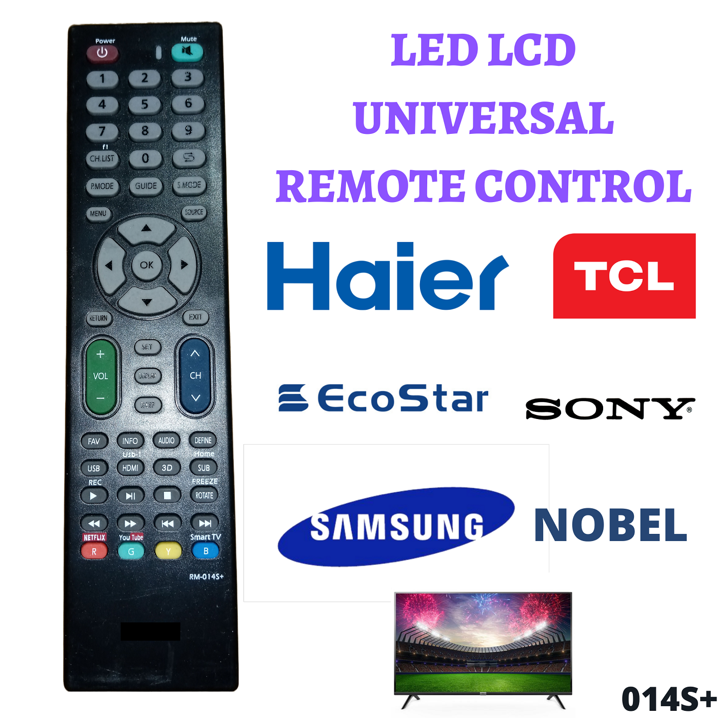 ALL in ONE Universal Remote Control for SONY Samsung TTCL Nobel China ...