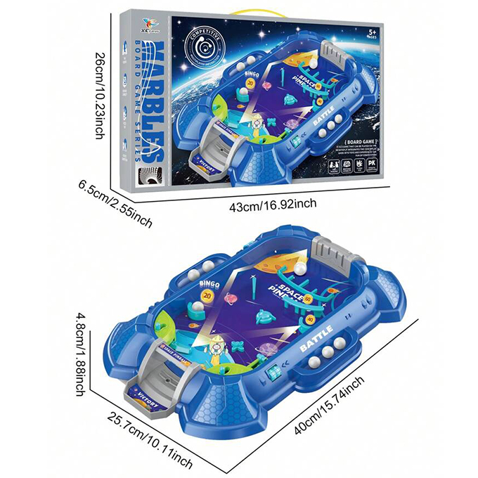 Space Marbles Pinball Table Top Board Game For Kids 3+ for 2 Players ...