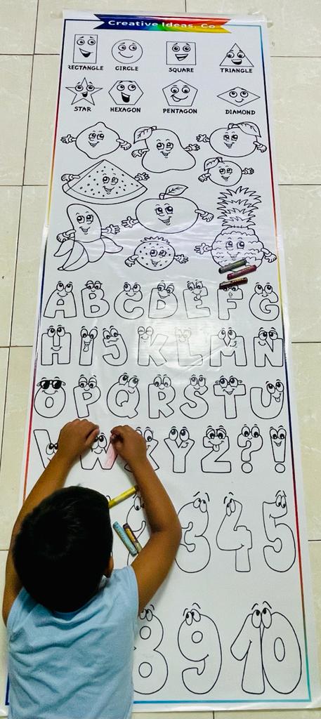 Kids Colouring Mat Art Crayon Marker Reusable Children Drawing roll ...