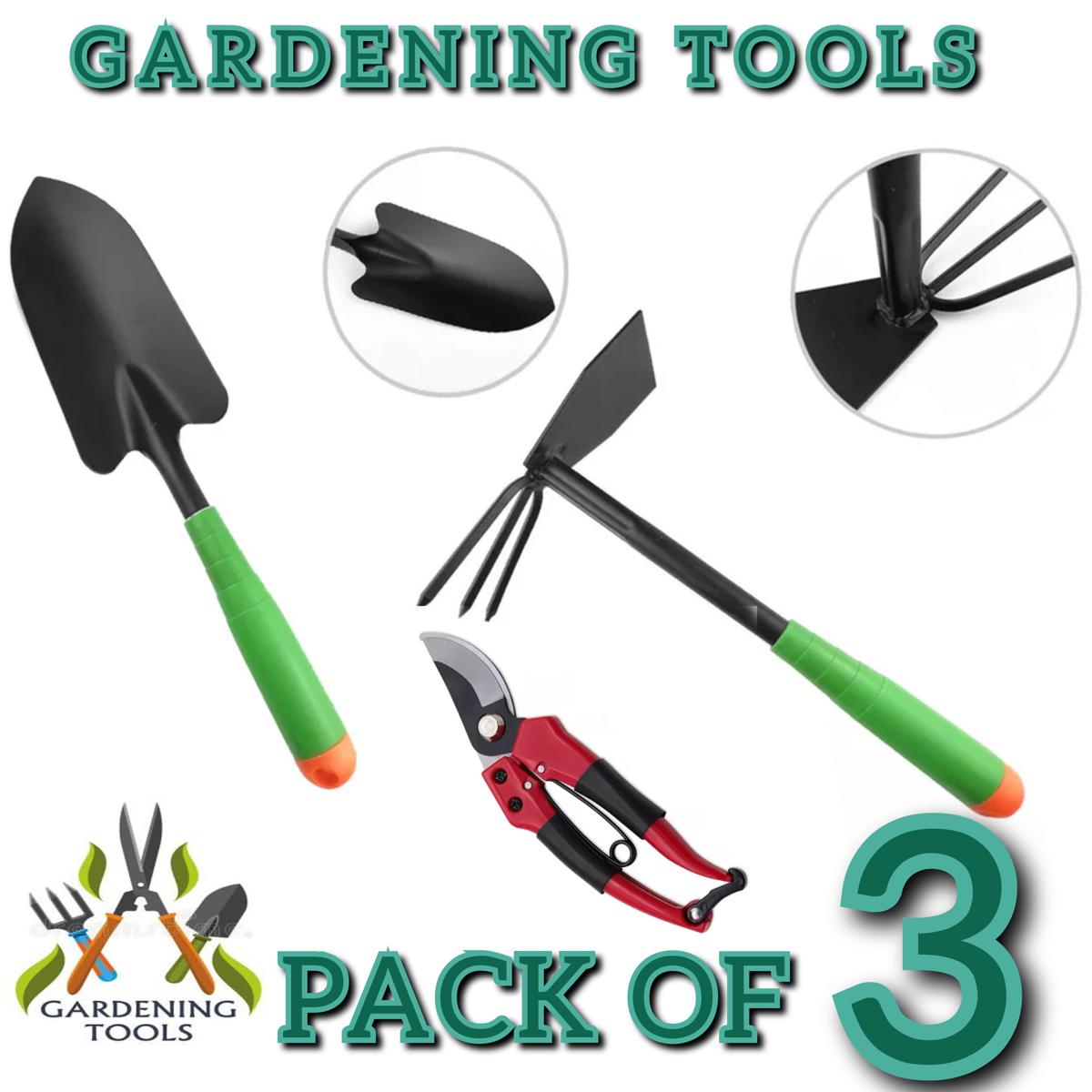 Gardening Tools RAKE HOE 2-IN-1, Hand Shovel, Scissors Hand Pruning ...