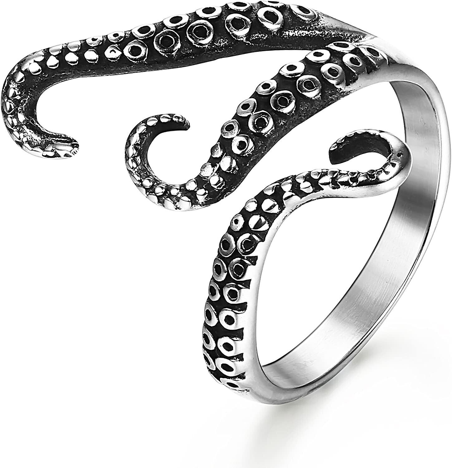 Sucker Ring Retro Octopus Tentacle North Sea Monster Opening Rings for ...