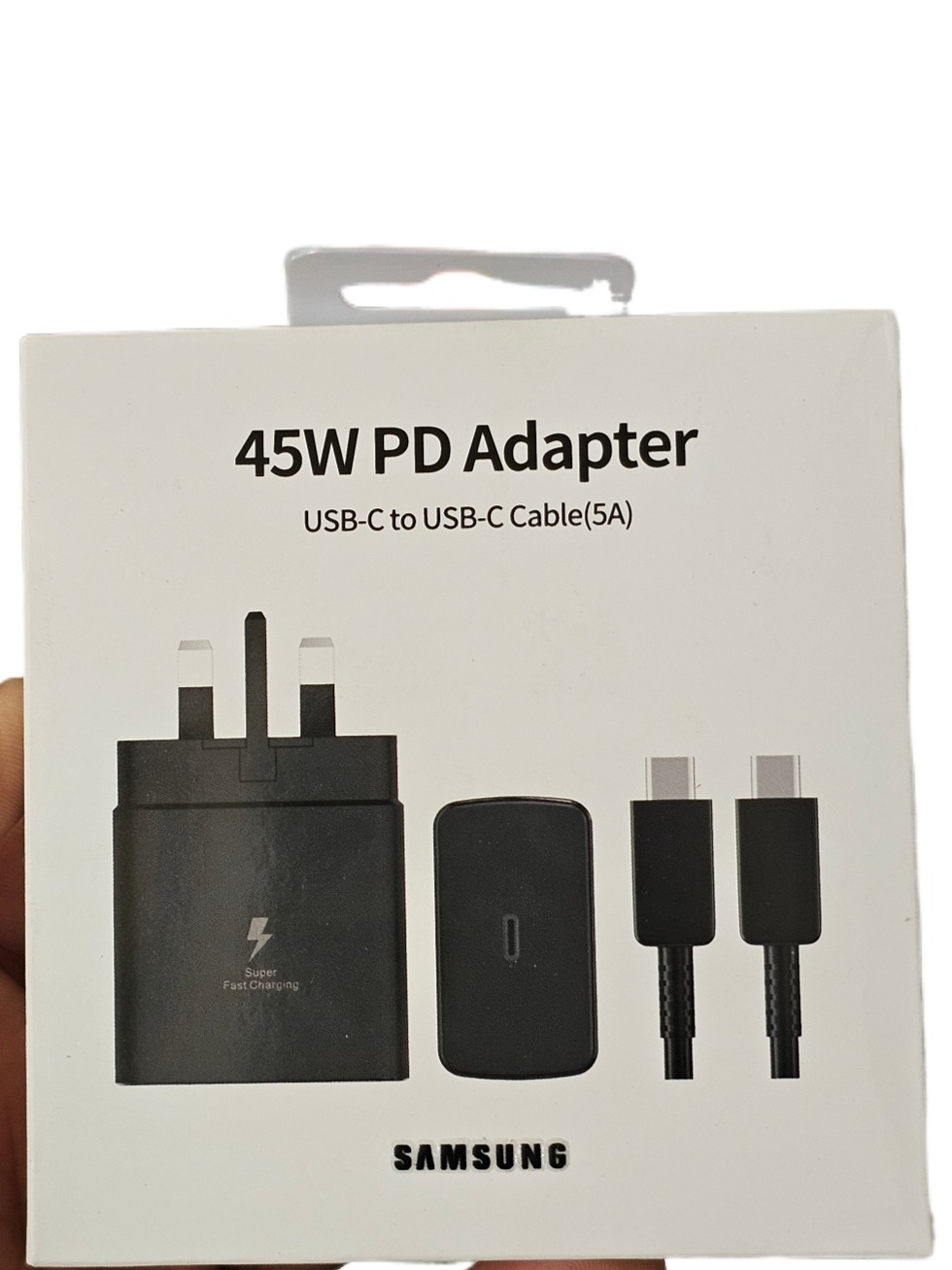 Samsung 45W PD USB-C Port Power Adapter 3 Pin (5A/1.8M) With C2C Cable ...