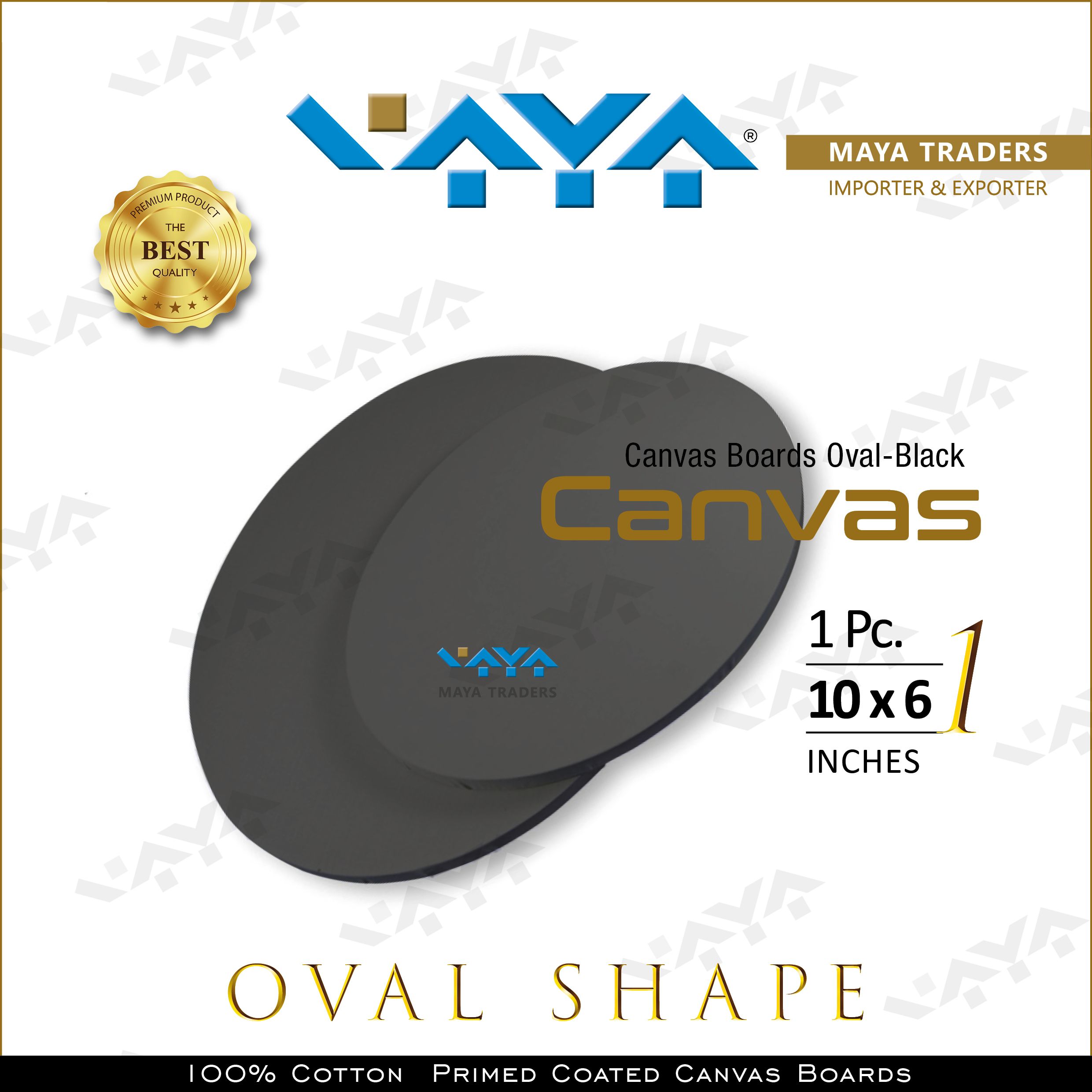 Maya Traders 1 Piece Of 10 Inches 100% Cotton Primed Stretched Oval ...
