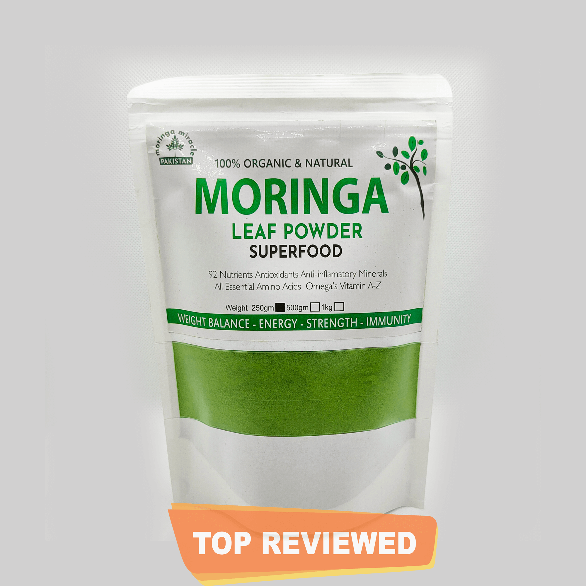Moringa Leaf Powder Fresh 250 Gram Organic pack For Weight Loss ...