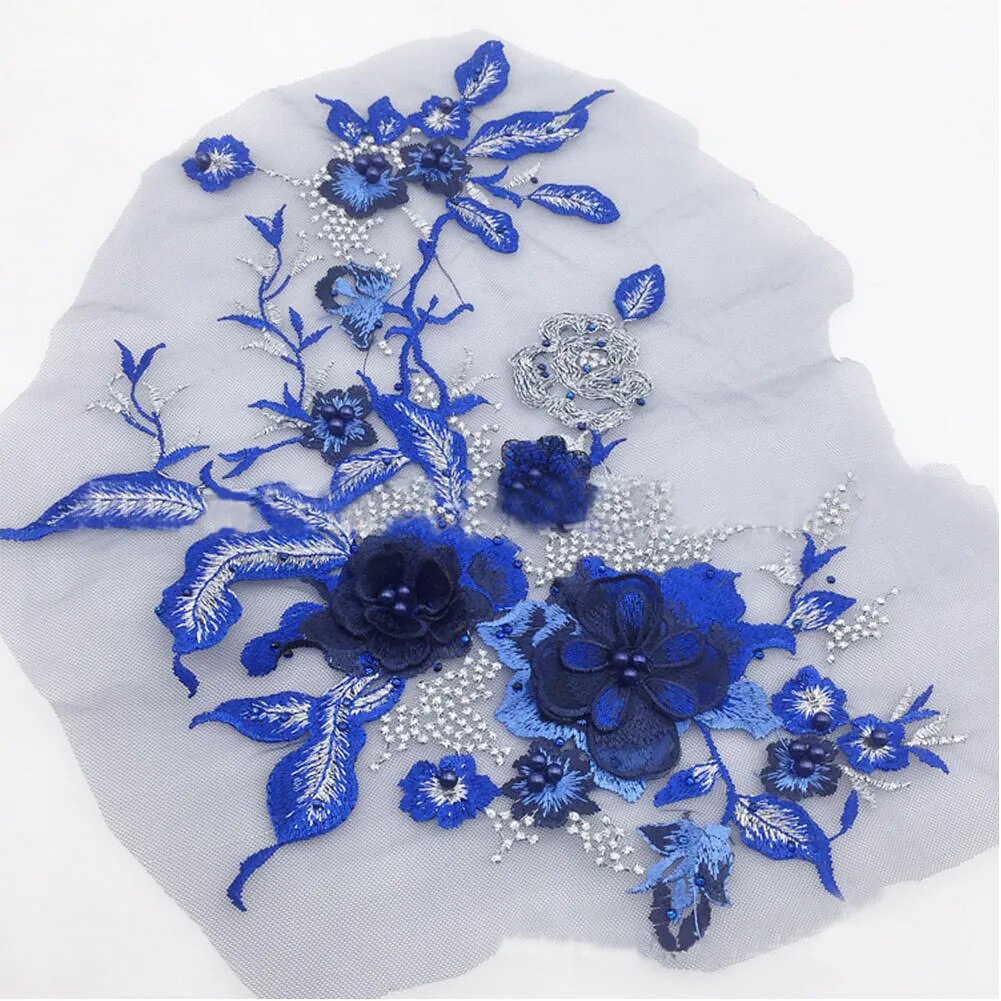 3D dimensional flower Lace Fabric For Clothes Embroidery Applique ...