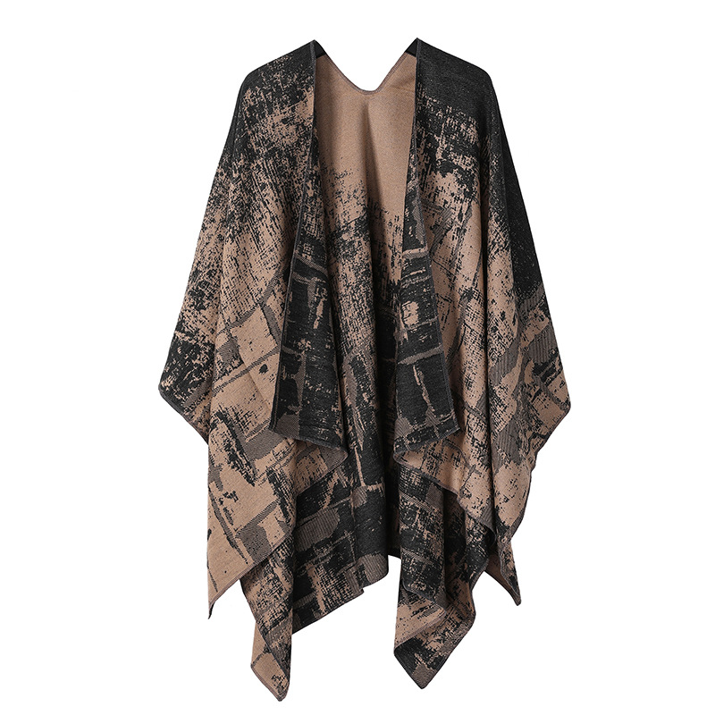 New European and American plain double-sided cloak shawl for women ...