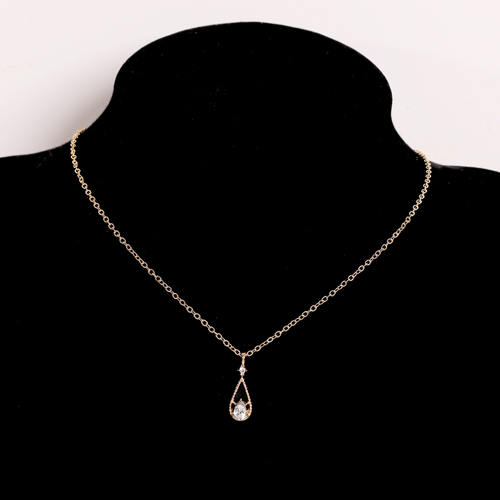 Fashion French Style Exquisite Water Drop Shape Necklace Women's Girl ...