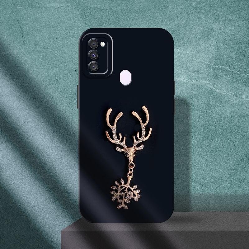FELMYST Original Case For Samsung Galaxy M21 3D Metal Deer Head Elk ...