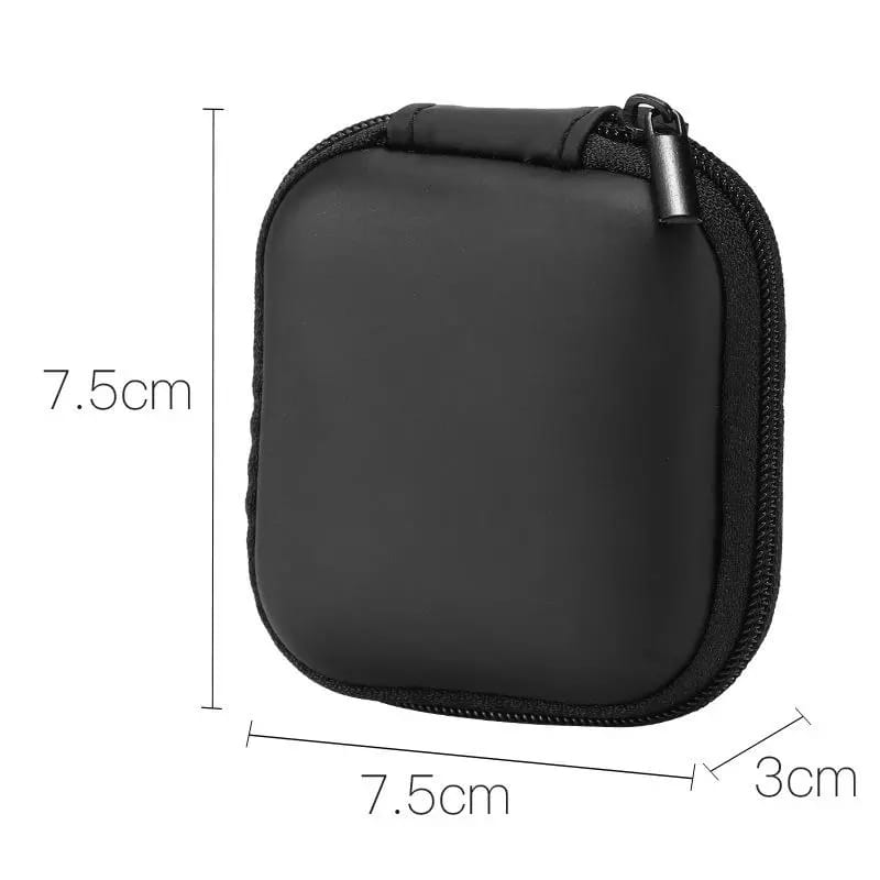 Portable Mini Zipper Square Hard Aseismic Moisture proof Headphone Bag ...