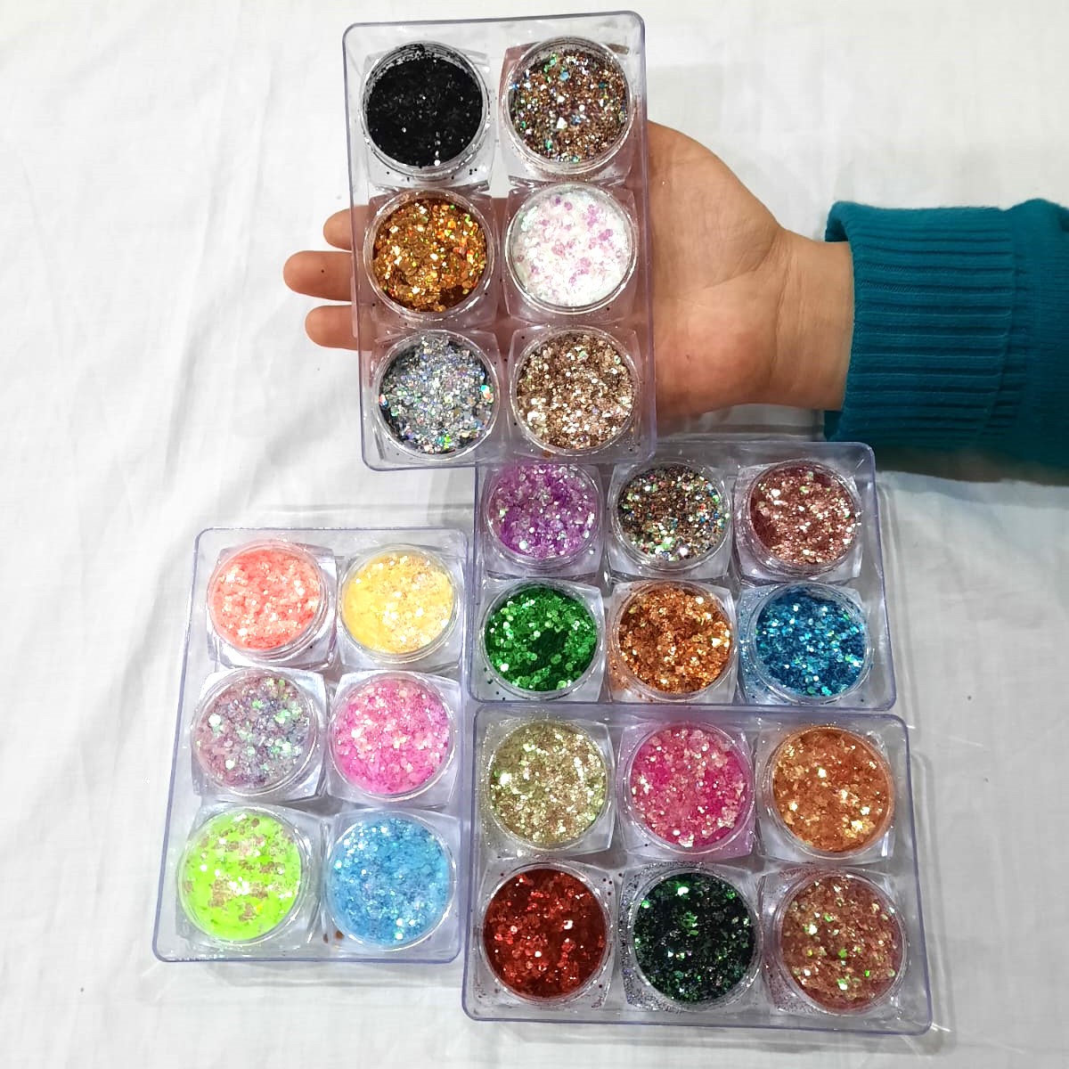 6/12/24 pcs glitter CHUNKS for eyeshadow shimmer dust powder for art ...