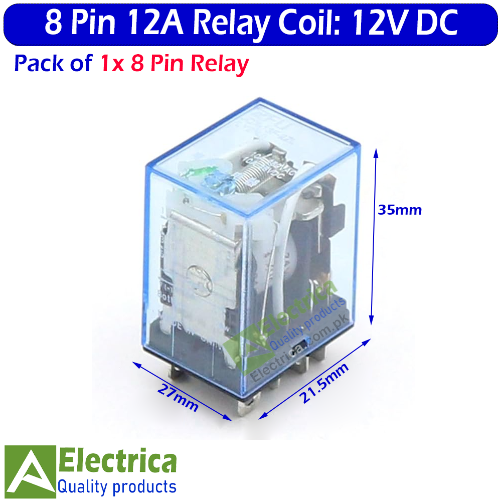 IME 8 pin DC 12V 12 Amp Electromagnetic Power Coil Relay 12A DC 14 Pins ...