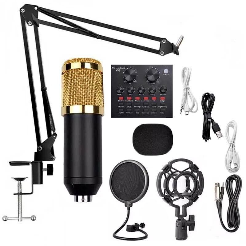 V8 Sound Card with VM-800 Condenser Microphone Bundle Condenser ...