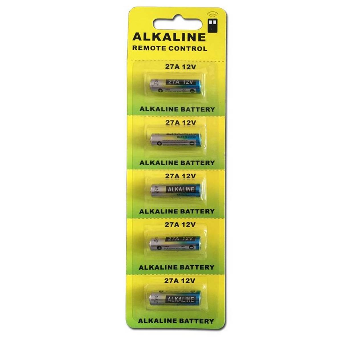 Packs of 5 27A 12V Alkaline Battery Cell For Car Remote Watch Toys ...