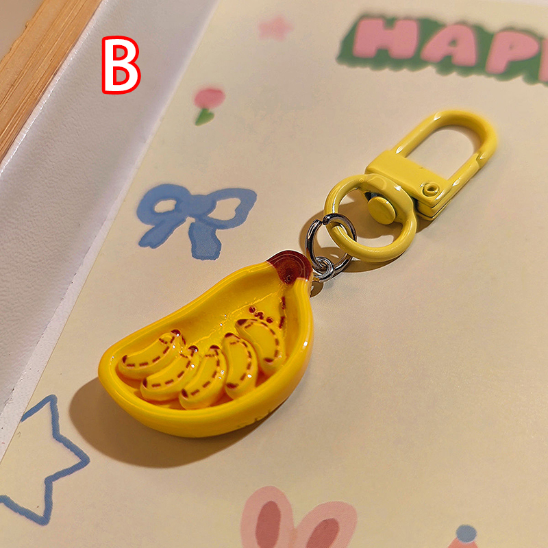 Cute Breakfast Plate Pendant Fun Simulation Food Play Keychain Creative ...