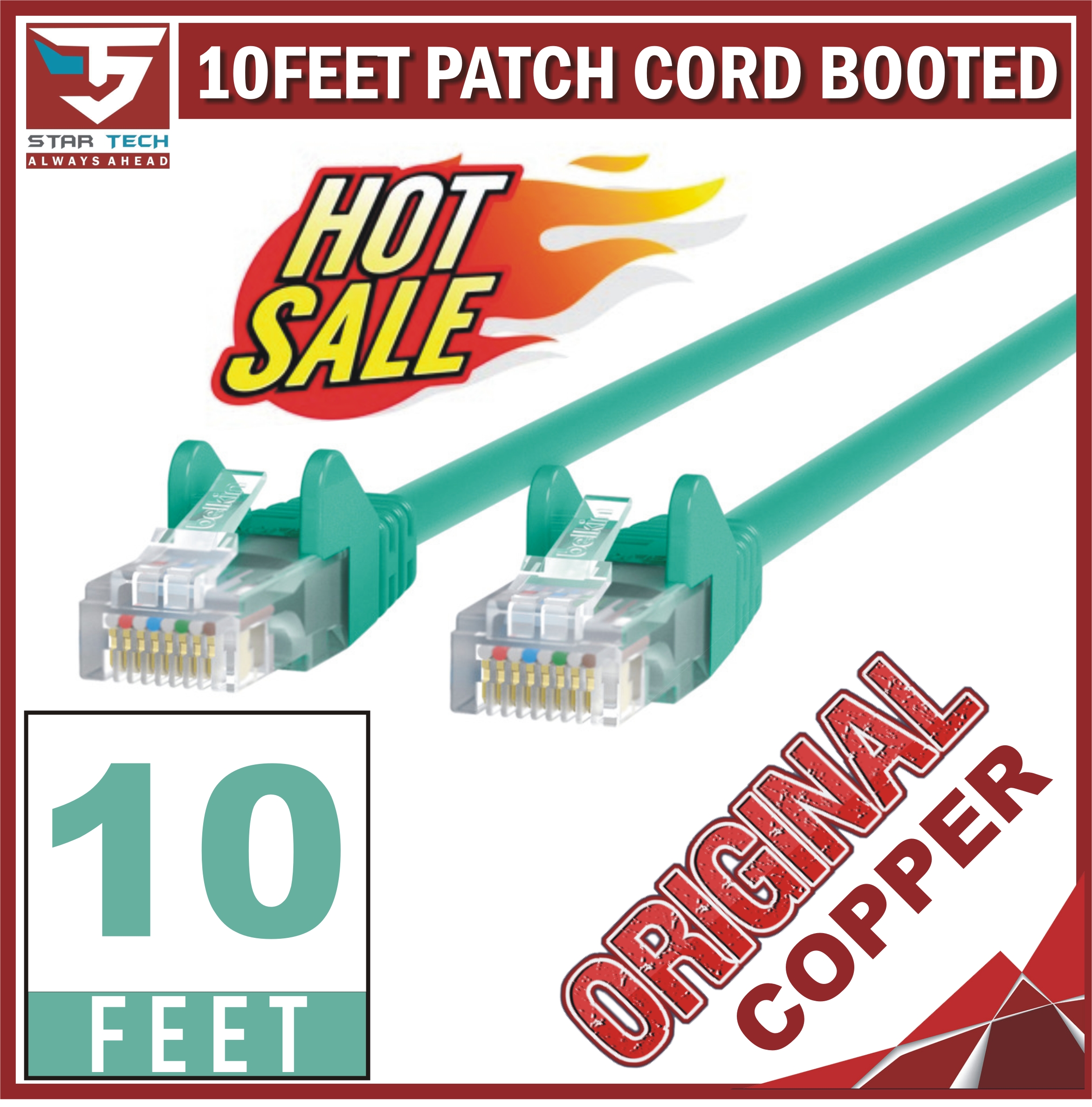 Network Cable - CAT5e (enhanced) / RJ45 / Ethernet/Patch/LAN/Router/Modem - 10ft | Daraz.pk