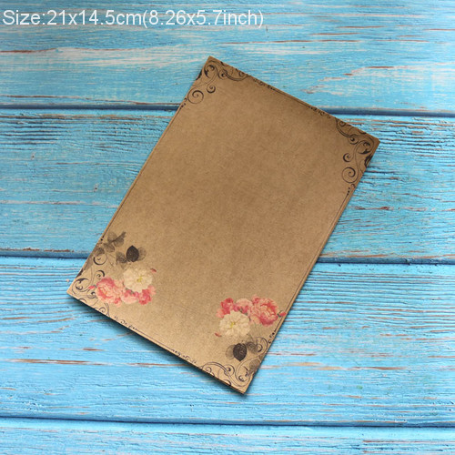 Kraft Brown Letter Paper 16sheets Vintage Flower Design Letterhead ...