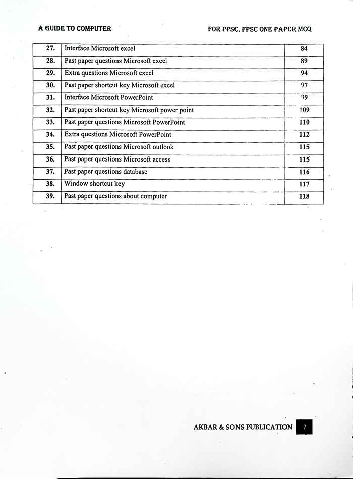 A Guide to Computer for PPSC,FPSC,NTS and One Paper Examination (5th ...