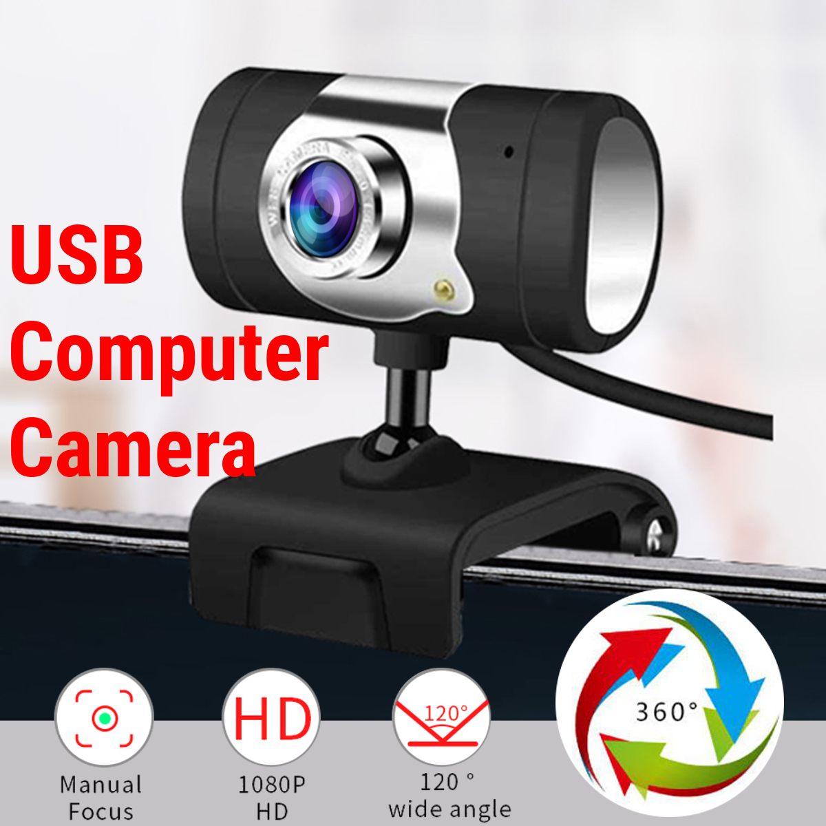 Popular HD 360 Degree Webcam Auto Focus Webcam without Microphone Video ...