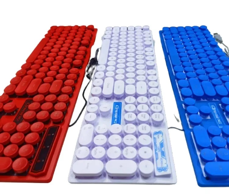 V8 Round Keycaps Wired Keyboard Computer Desktop No Punch Design New ...