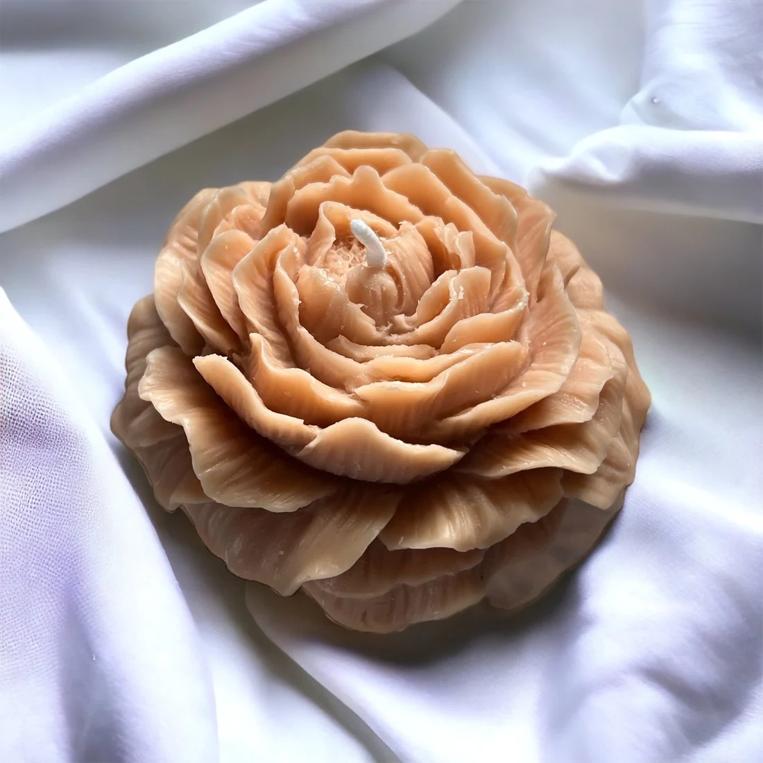 (Set of 3) 2 Scented Peony flower candles and ovel tray | Peony Flower ...