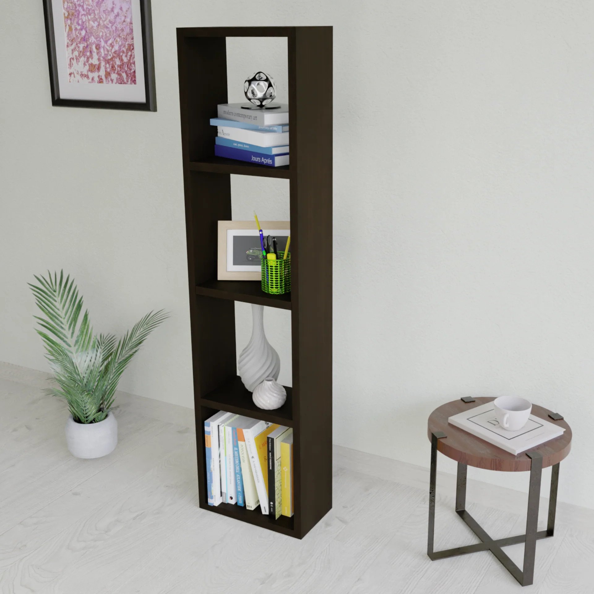 Wood Open Book Shelf (Finish Color - Black) | Daraz.pk