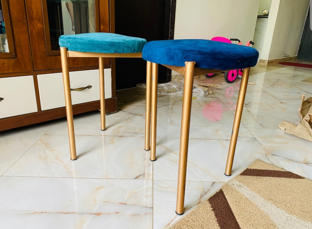 Metal-leg couch chair, ottoman, and sitting stool Ottoman puffs for a ...