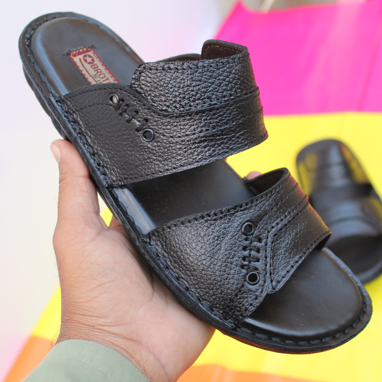 pure leather slipper for men-Handmade stiched Chappal for men | Daraz.pk