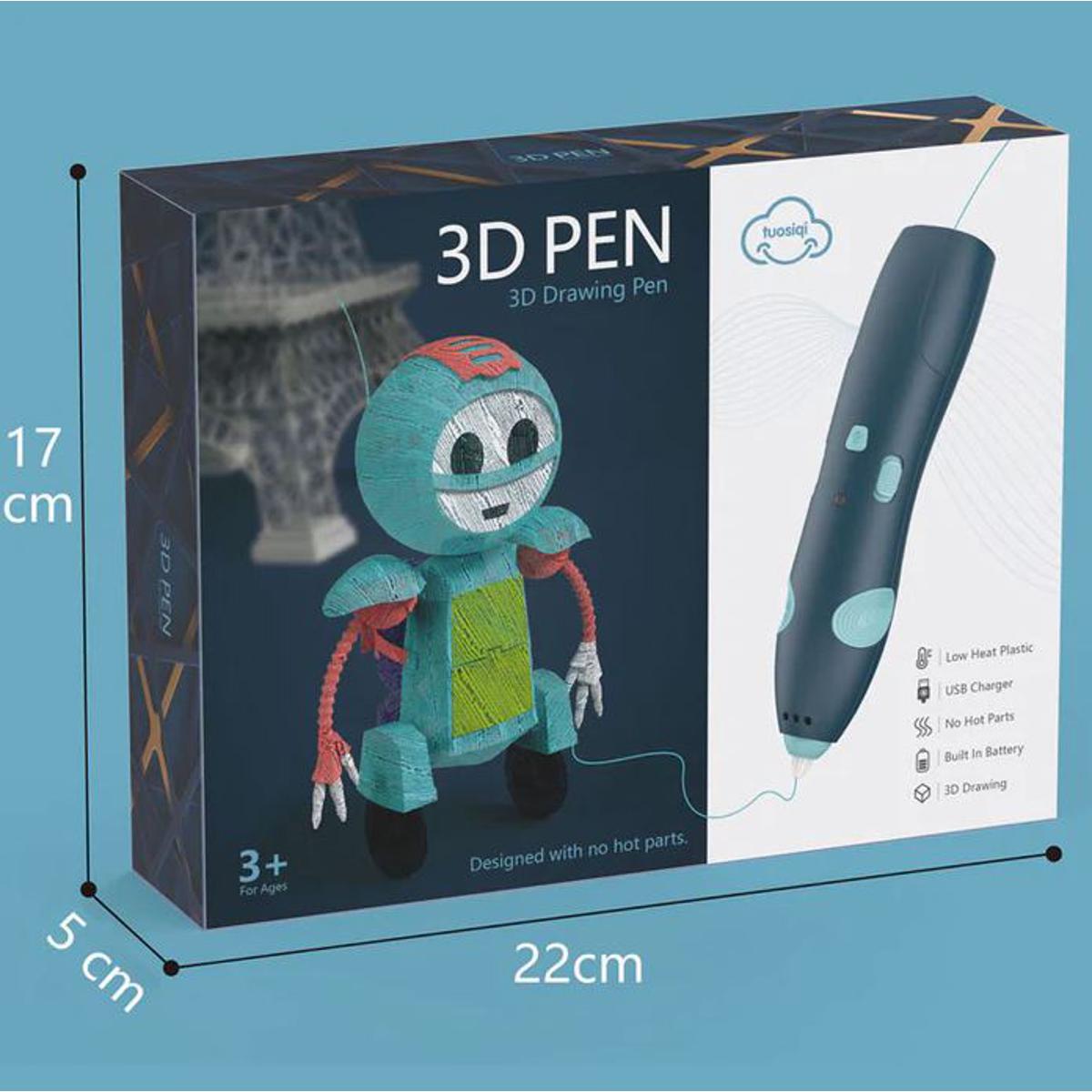 3D Pen for 3D Printing, Drawing Pen, USB 3D pen plus with safe filament ...