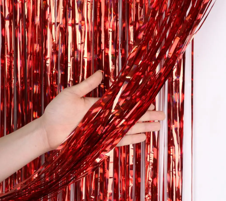 Pack of any 1 Foil Backdrop Fringe Foil Curtain Backdrop For Birthday ...